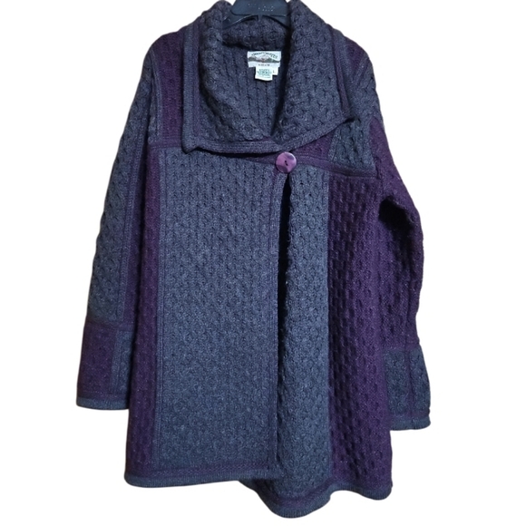 Aran Crafts | Sweaters | Aran Crafts 0 Merino Wool Twotoned Cable Knit ...